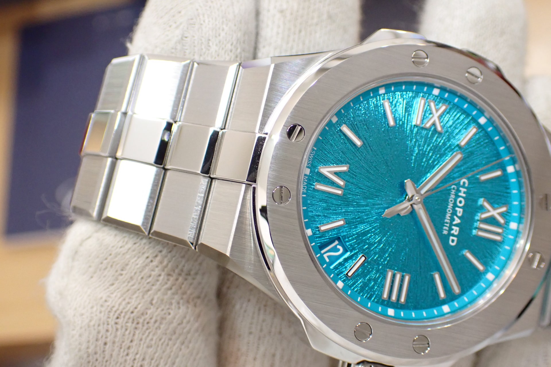 未使用【Chopard】ショパール アルパインイーグル41 ラージ SS マリタイムブルー文字盤 Ref.298600-3016 レアモデル (2025年8月国内正規)