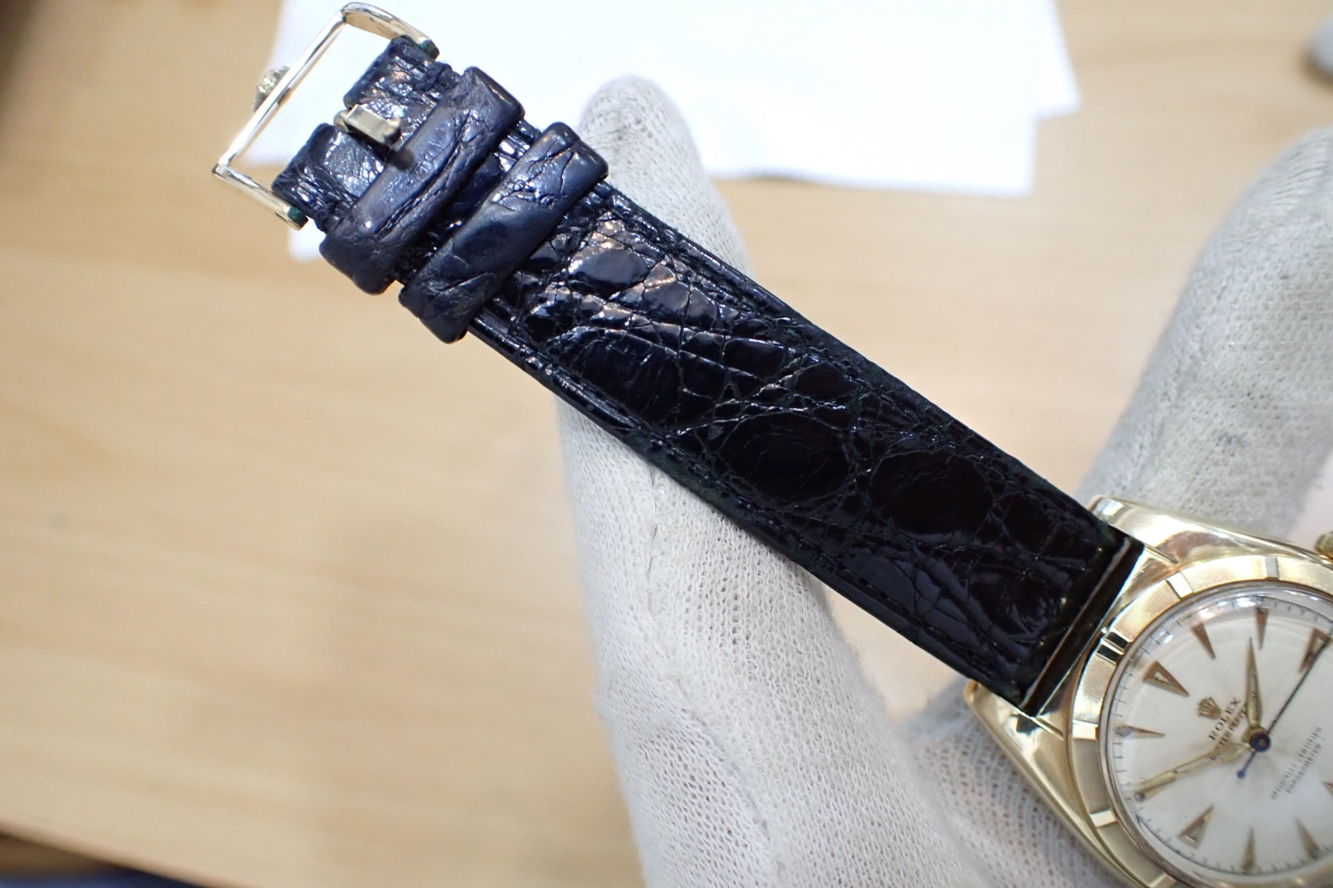 中古品V【ROLEX】ロレックス バブルバック 14KYG Ref.6011 エンジンターンドベゼル スーパーオイスターリューズ/最終番 ...